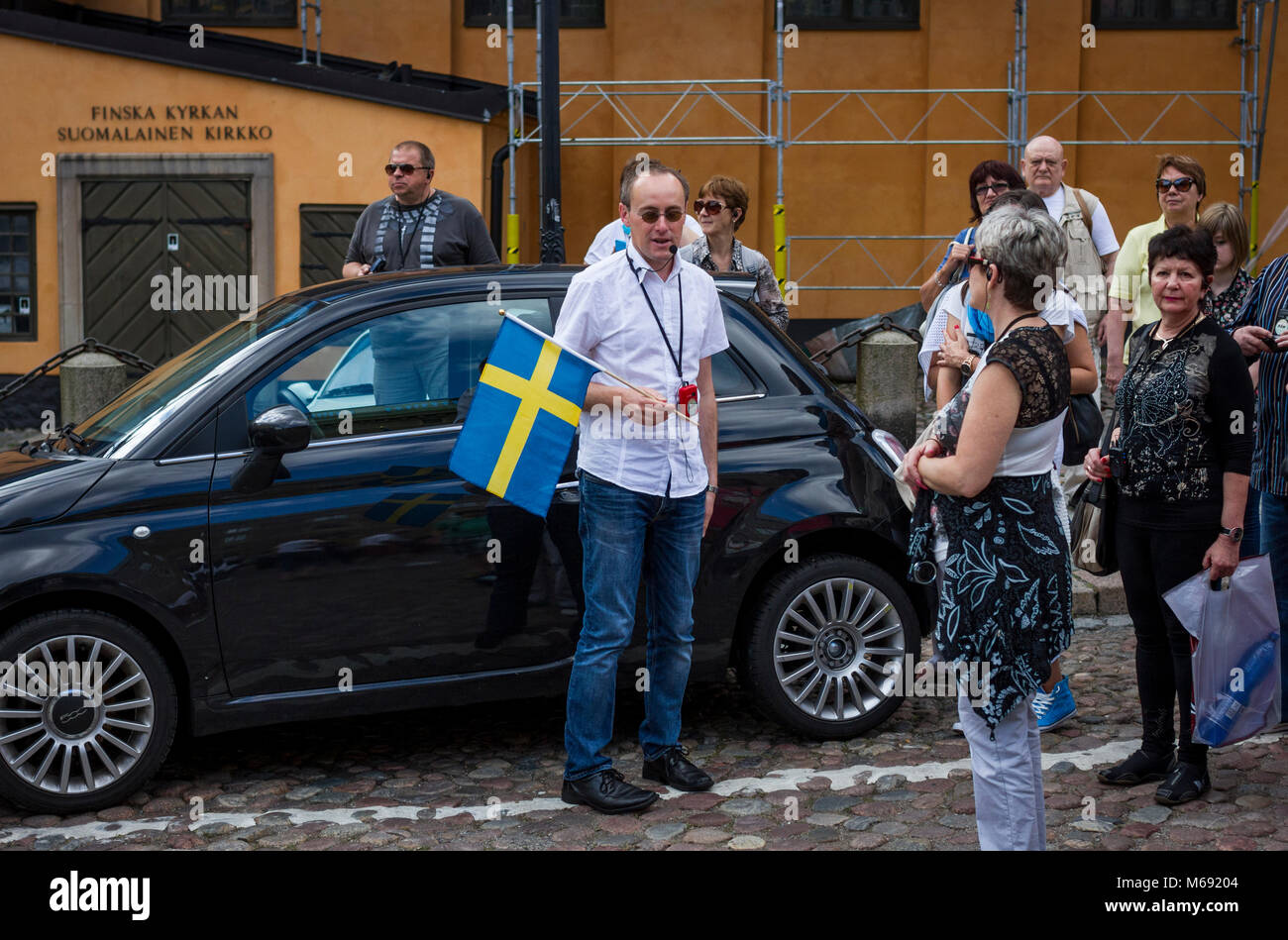 A tour guide at work in Stockholm, Sweden Stock Photo - Alamy