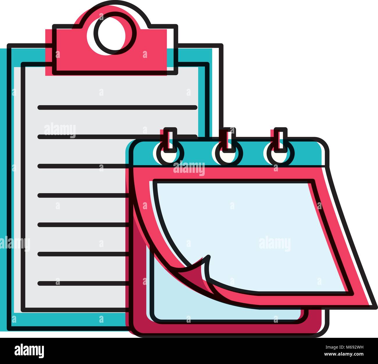 moved color check list document with calendar time Stock Vector Image ...