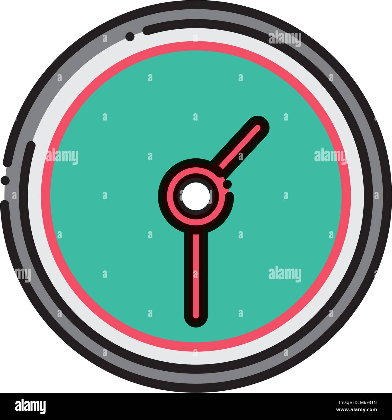 dashed line circle wall clock time object Stock Vector Image & Art - Alamy