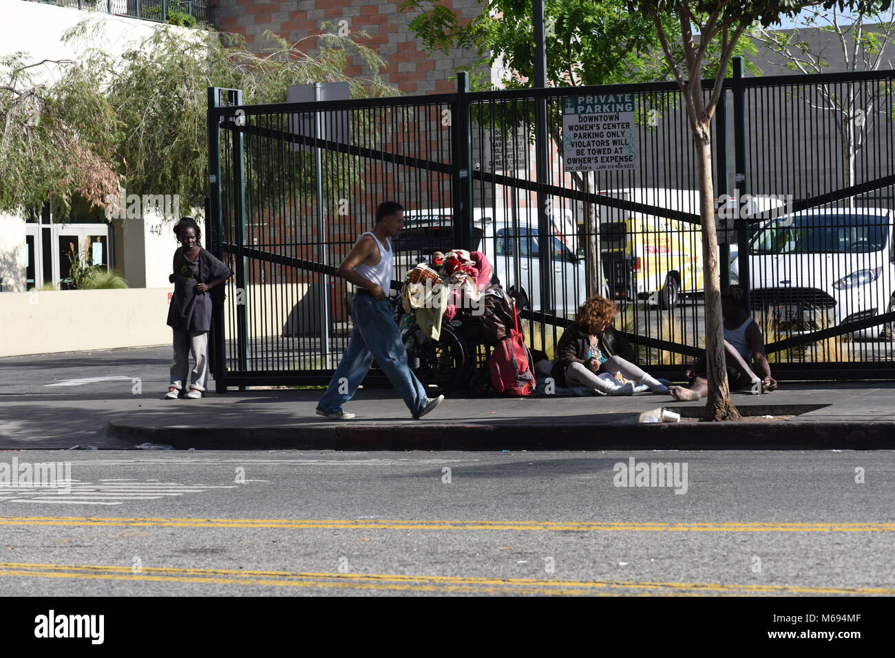 Scenes from Skid Row an area of Downtown Los Angeles which is one of ...