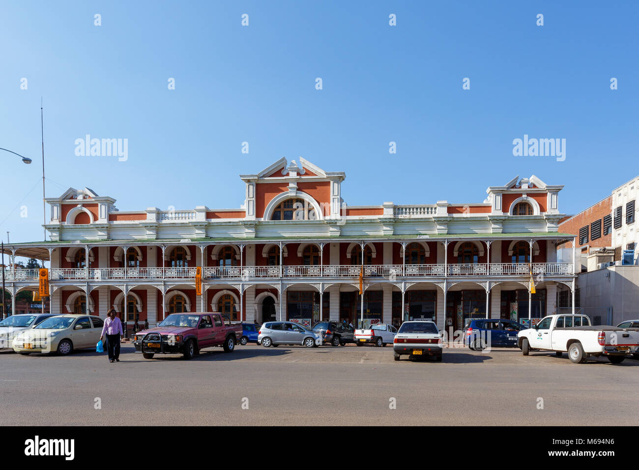 ZIMBABWE, BULAWAYO, OCTOBER 27: Colonial building on the street in the ...