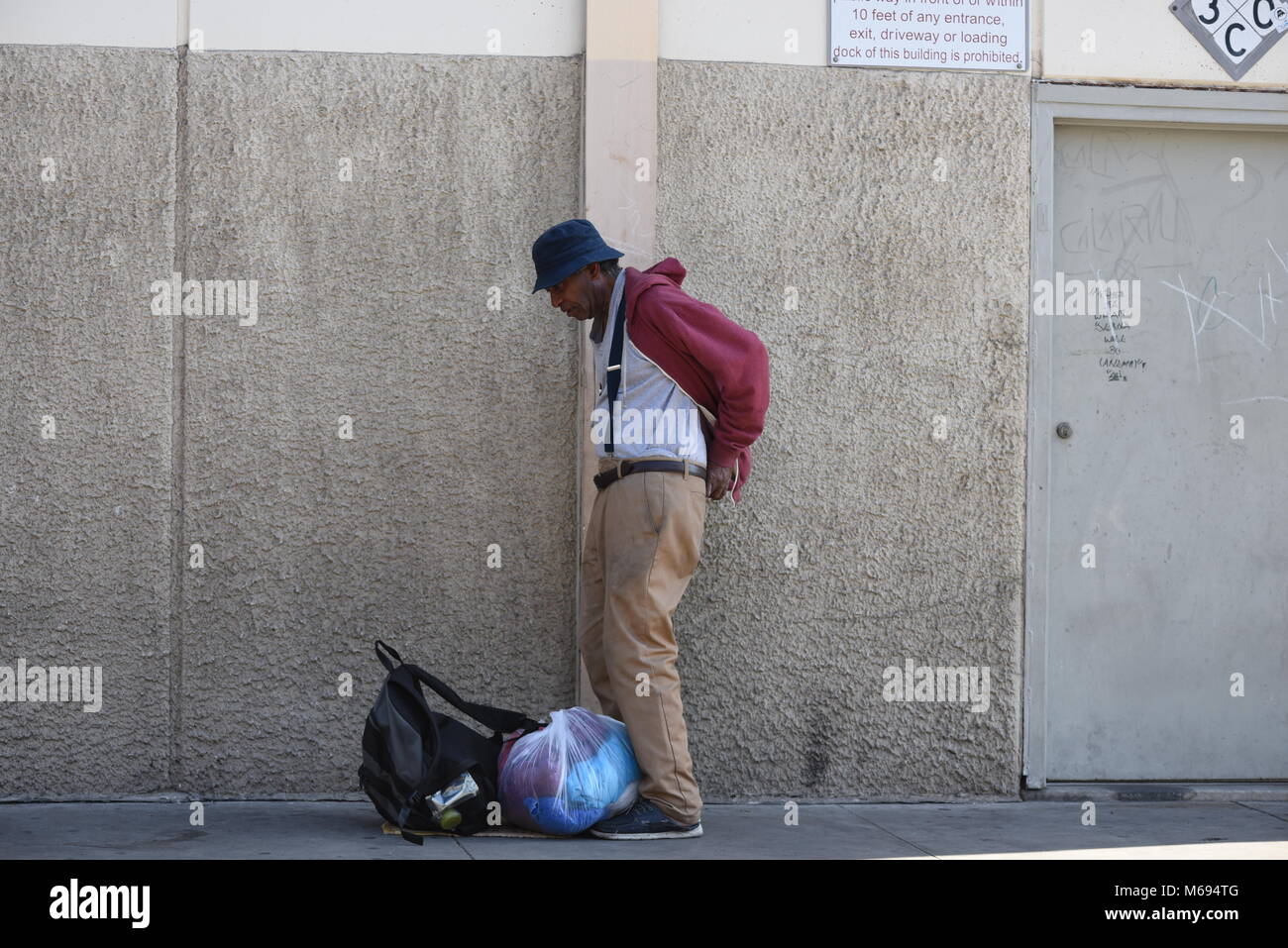 Scenes from Skid Row an area of Downtown Los Angeles which is one of ...