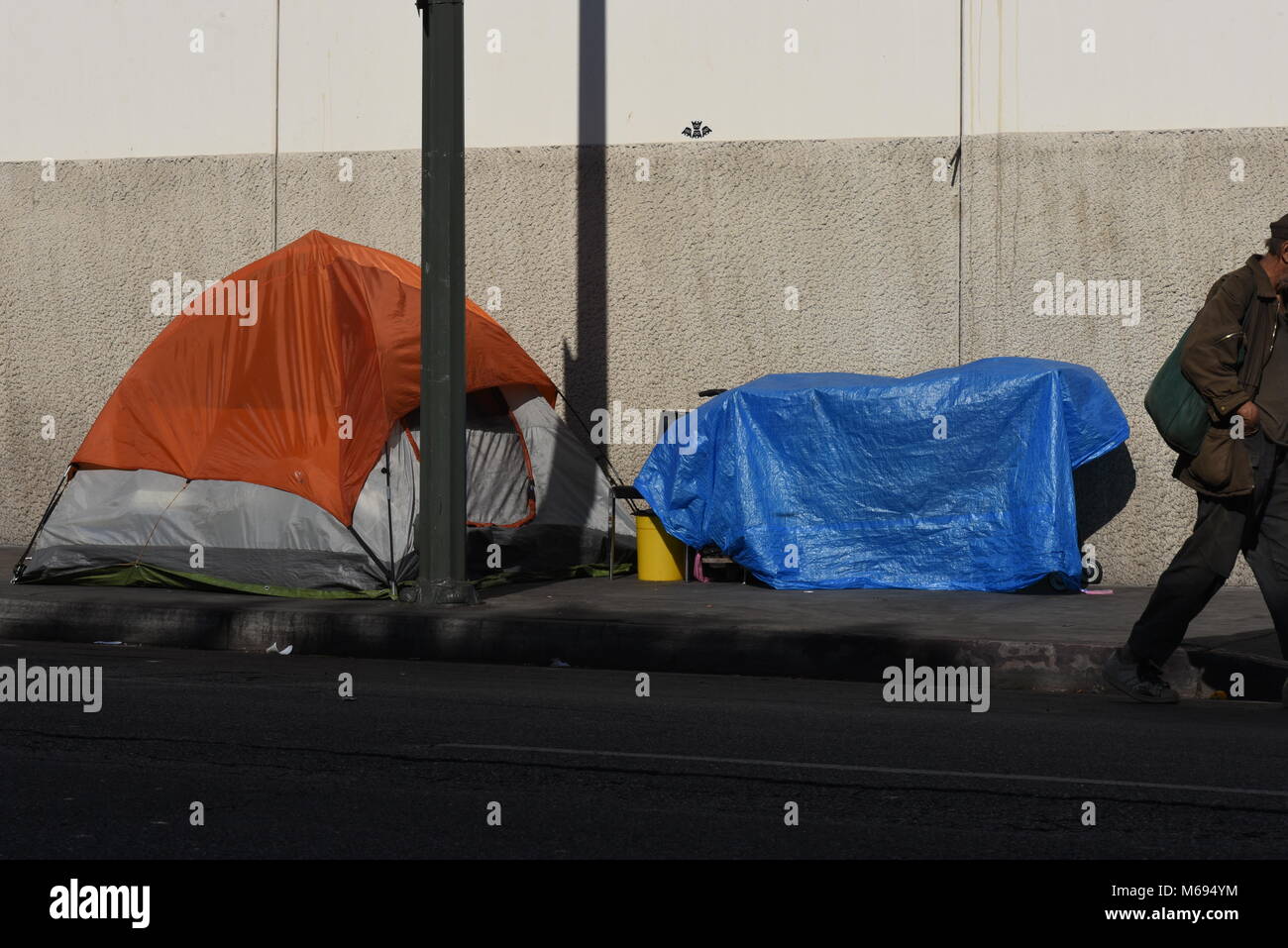 Scenes from Skid Row an area of Downtown Los Angeles which is one of ...