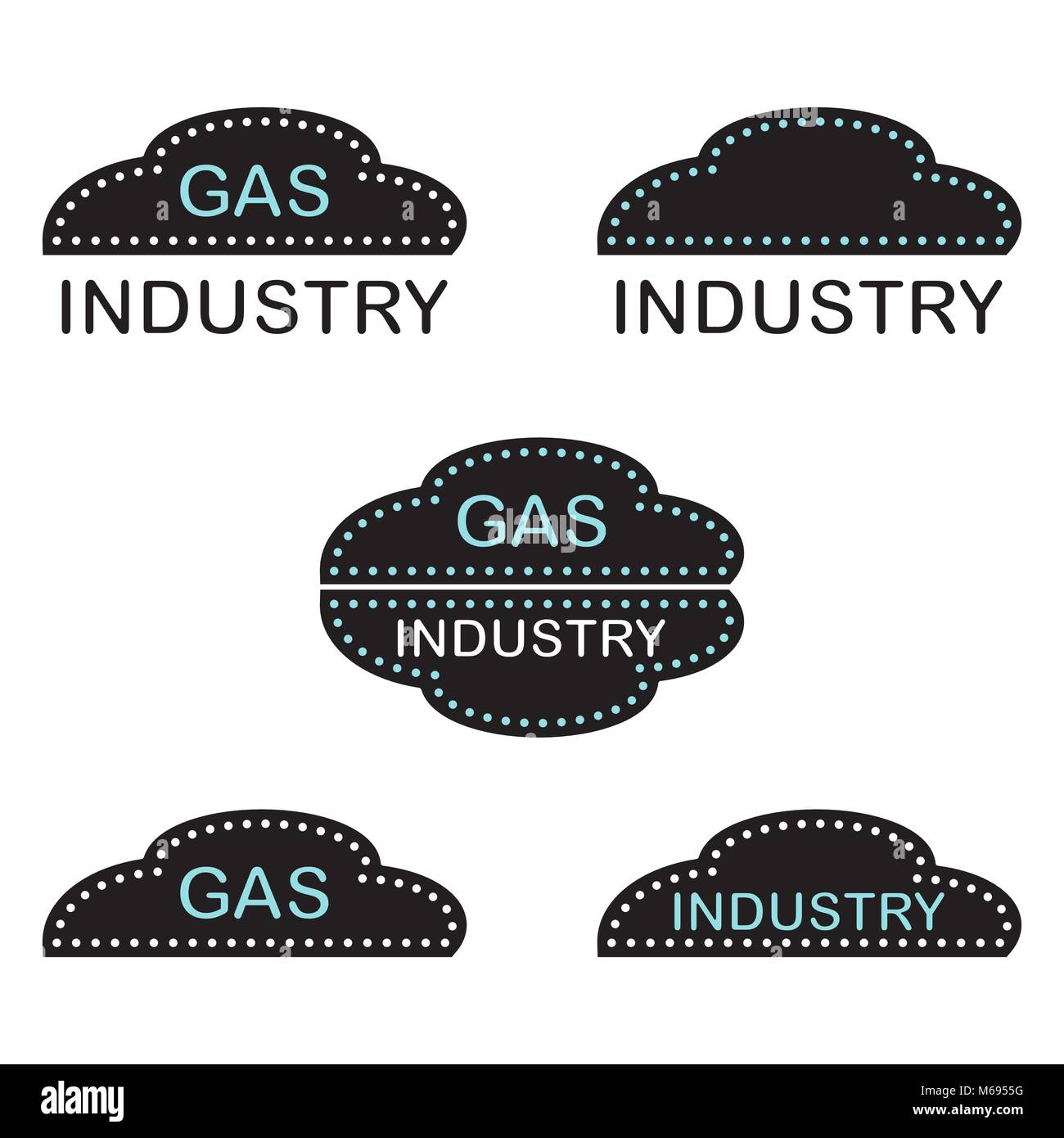 Label, stickers, logos of the gas industry. Design for announcement ...