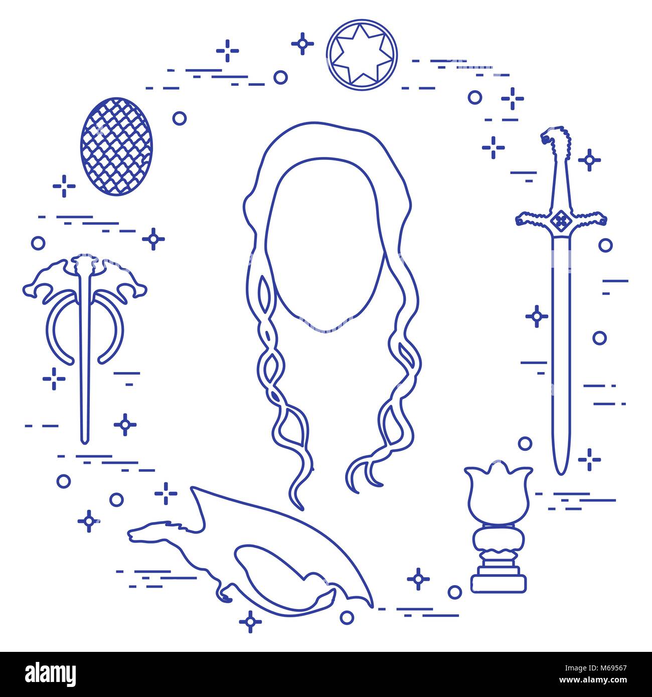 Symbols and heroes of the popular fantasy television series. Art and ...