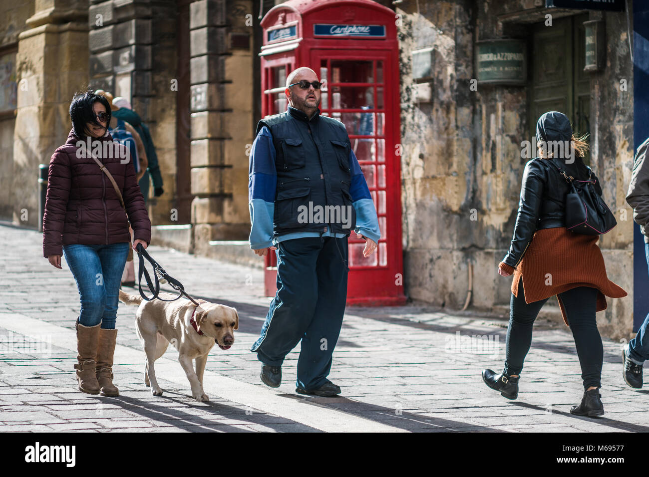Red phone booth in valletta hi-res stock photography and images - Alamy