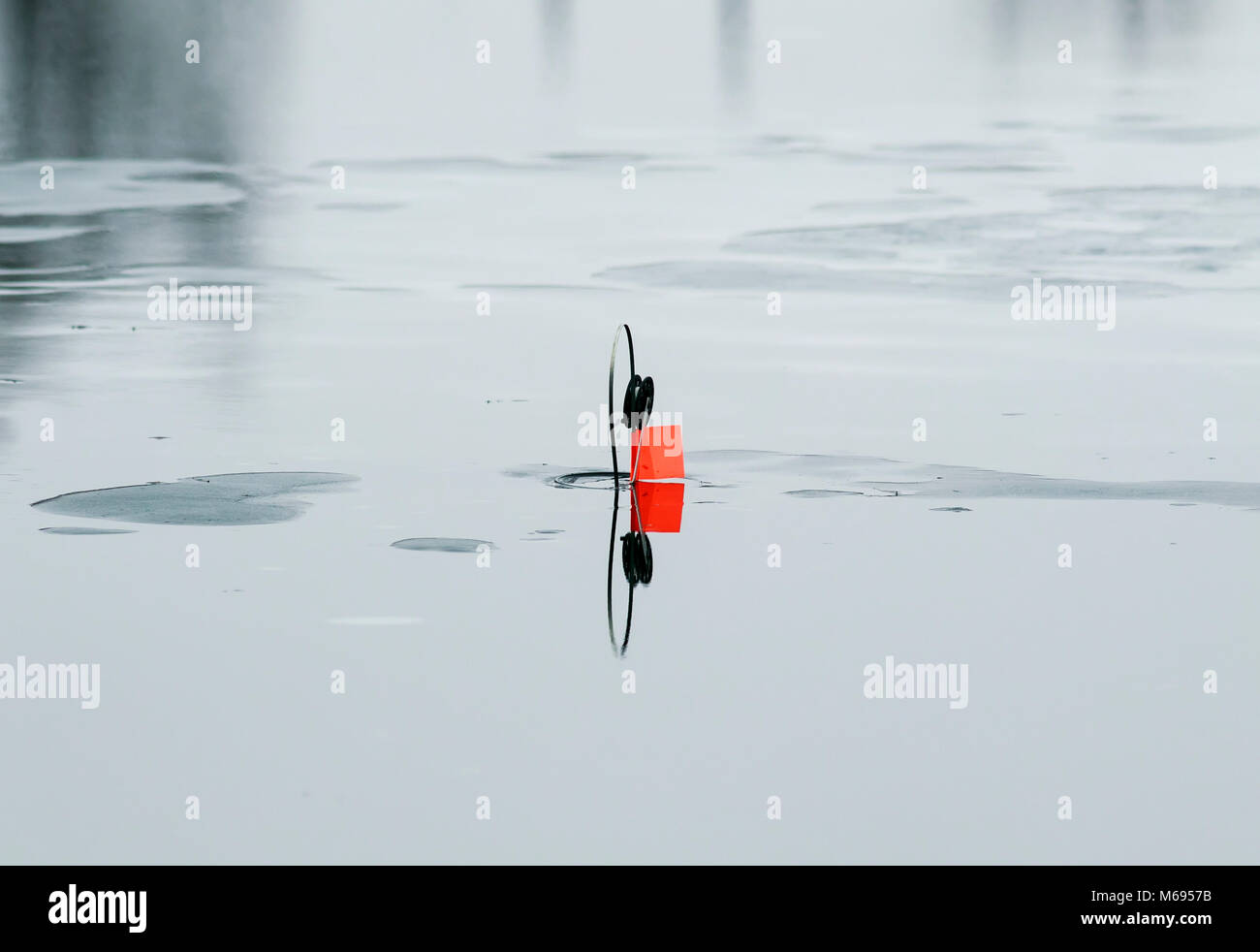 the imitation fish tackle for fishing live bait mounted on a hole on a ...