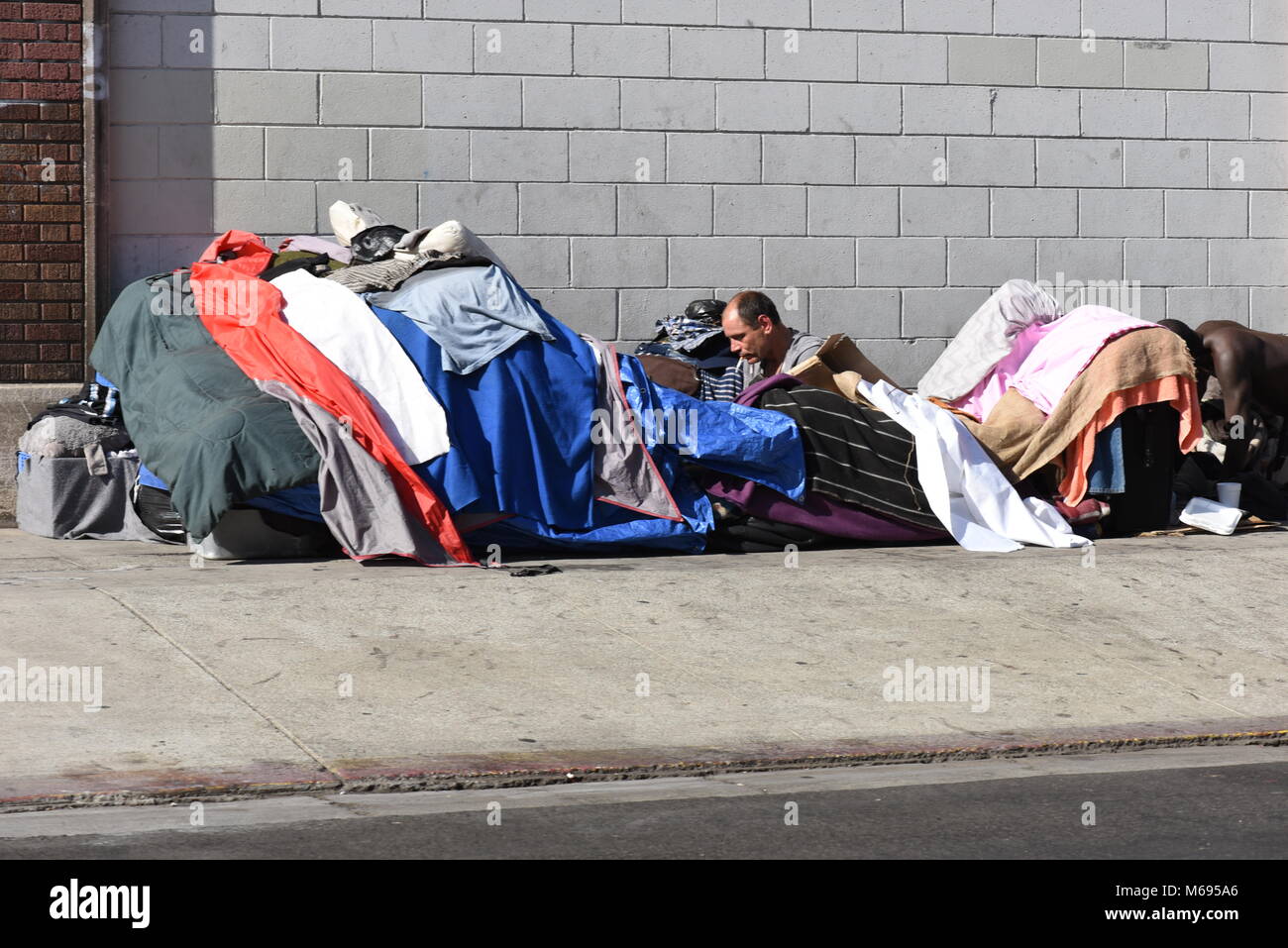 Scenes from Skid Row an area of Downtown Los Angeles which is one of ...