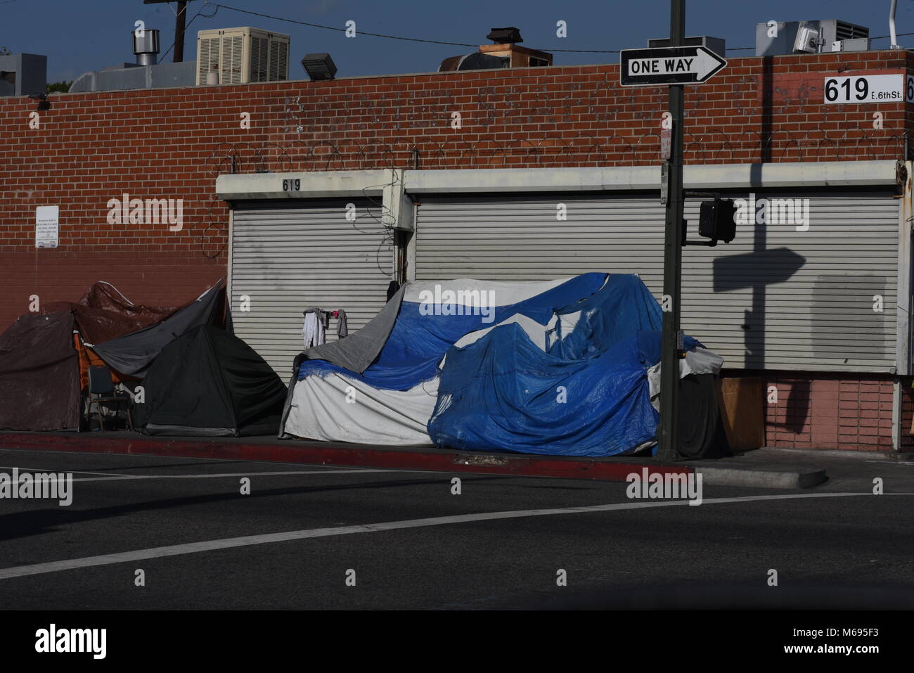 Scenes from Skid Row an area of Downtown Los Angeles which is one of ...