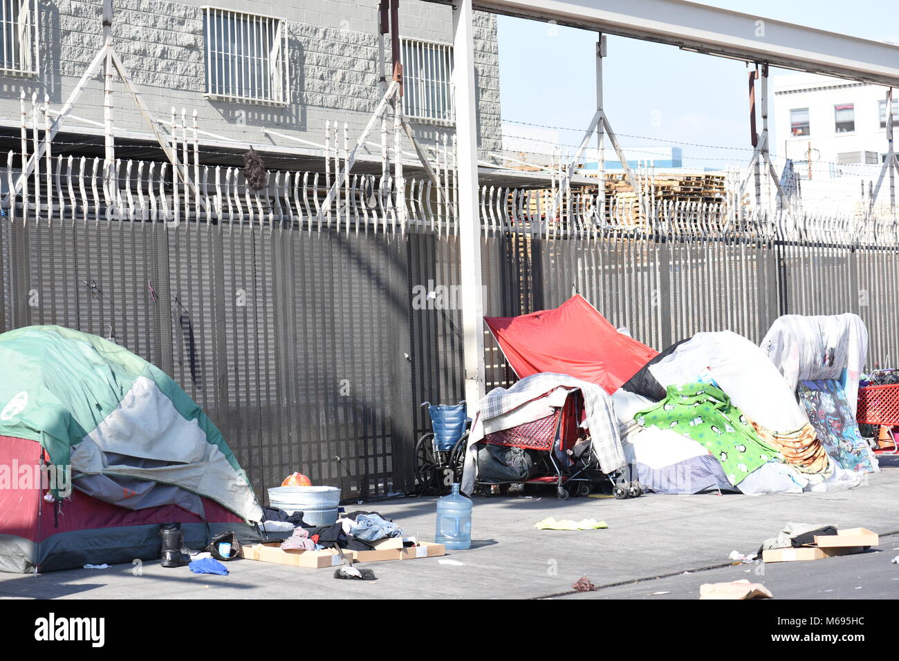 Scenes from Skid Row an area of Downtown Los Angeles which is one of ...