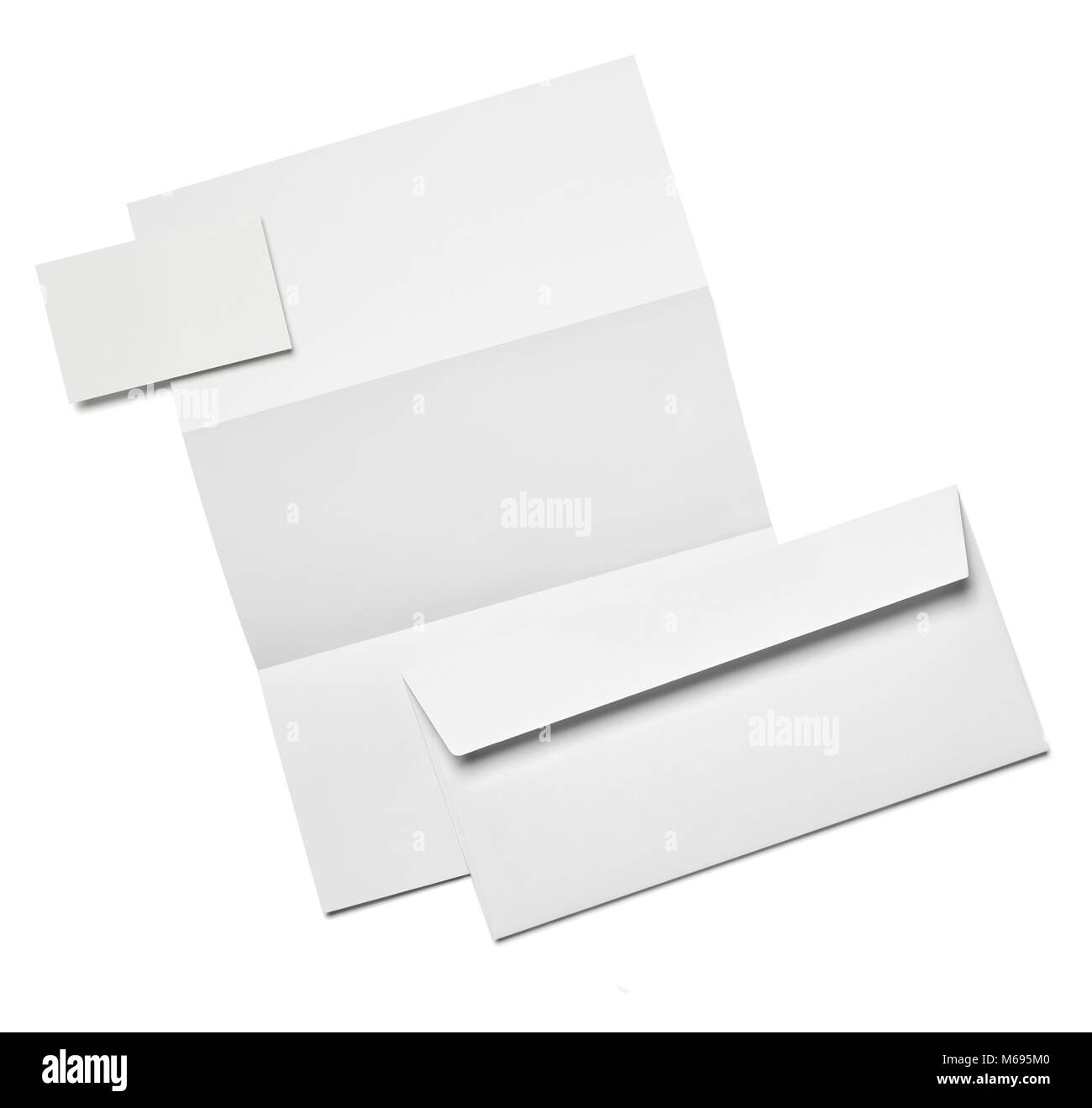 envelope, paper and business card template on white background Stock ...