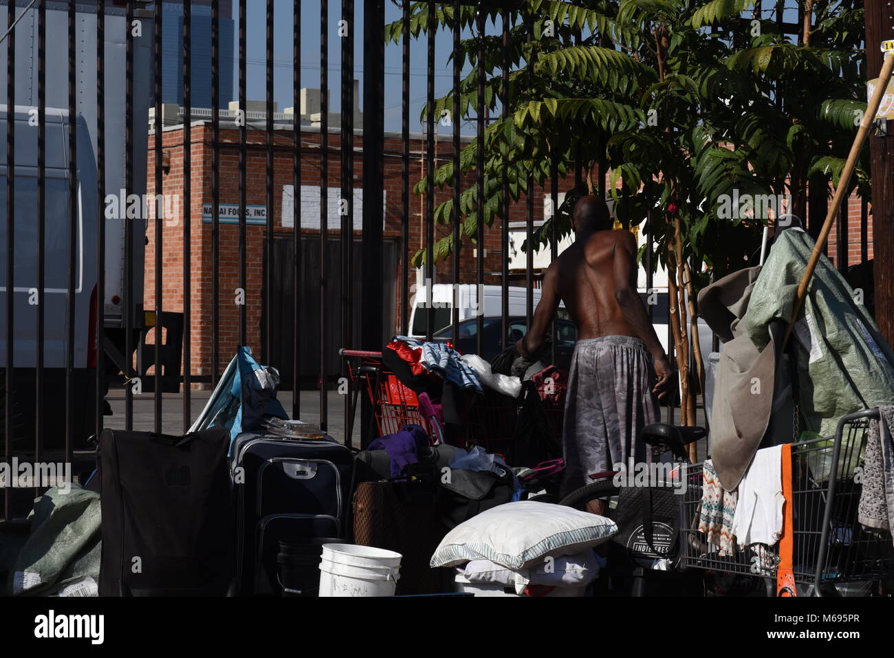 Scenes from Skid Row an area of Downtown Los Angeles which is one of ...