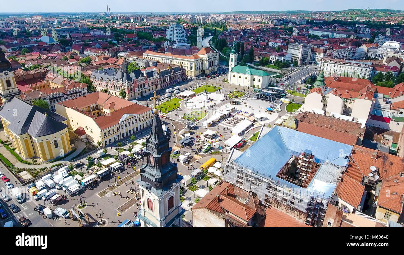 Oradea city center Union Square Stock Photo - Alamy