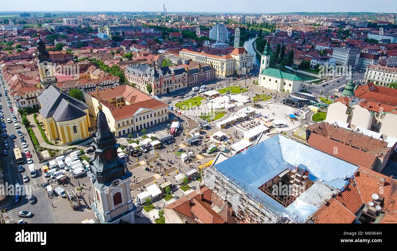 Oradea city center Union Square Stock Photo - Alamy
