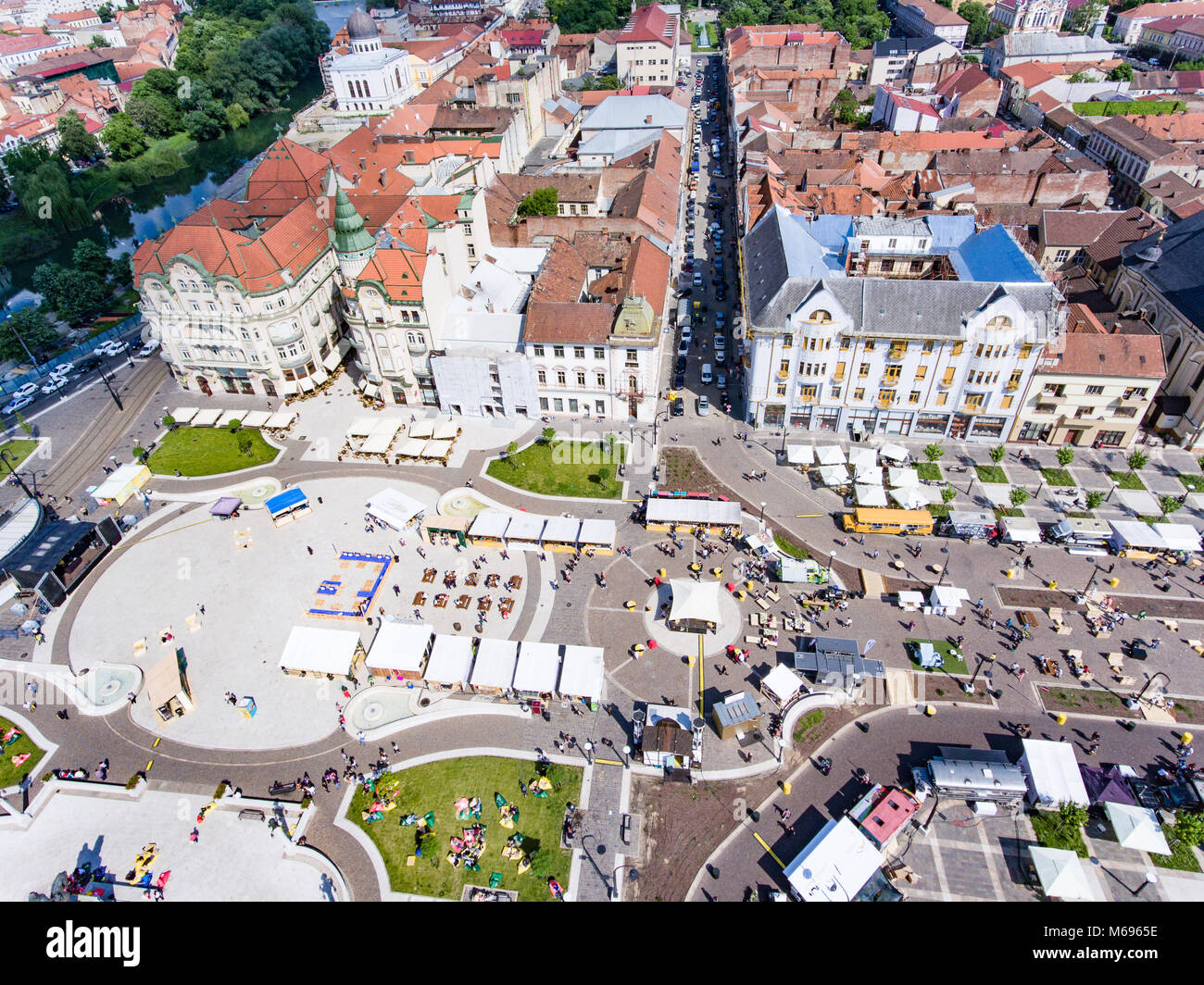 Oradea city main square from above Stock Photo - Alamy