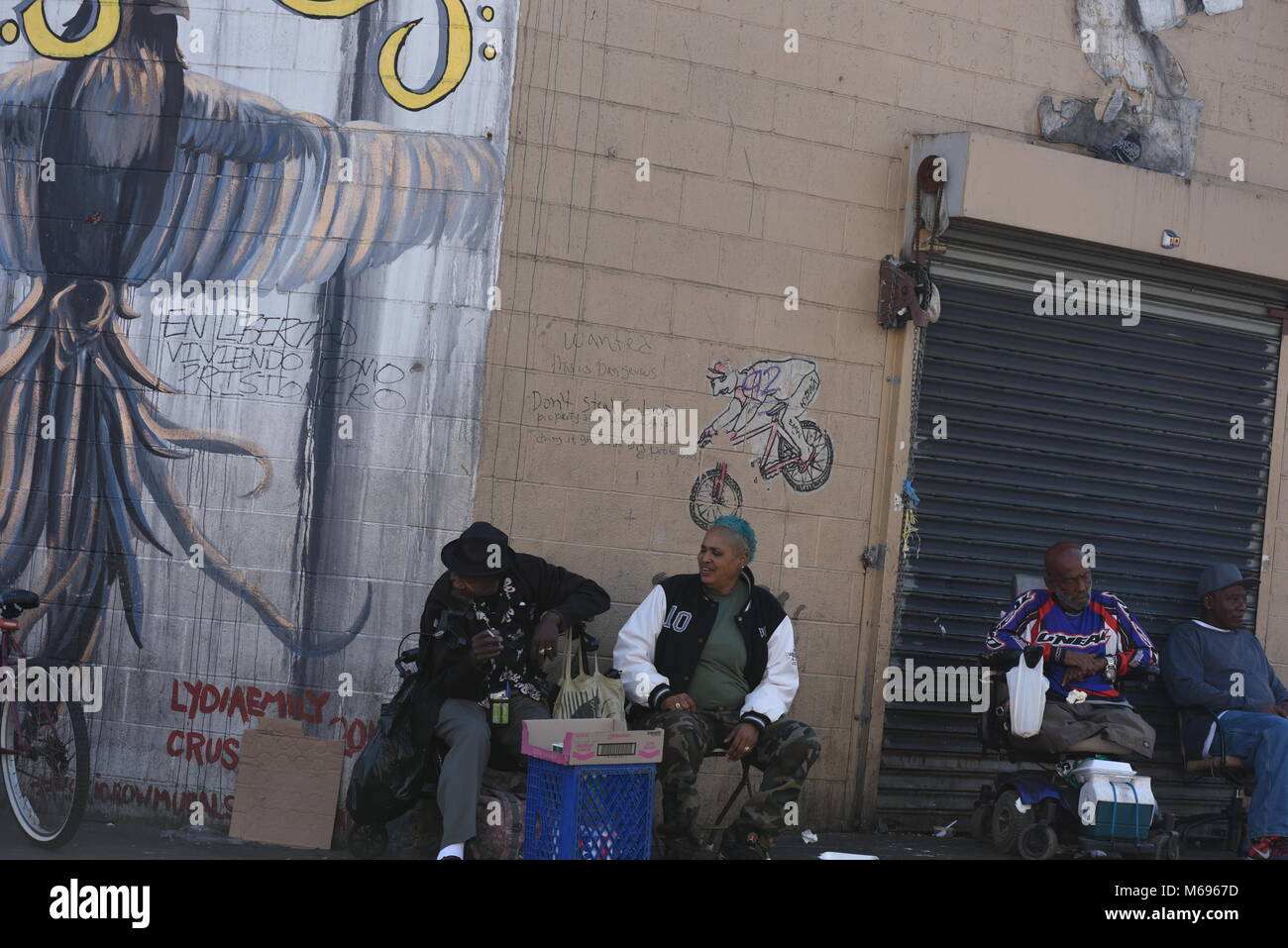 Scenes from Skid Row an area of Downtown Los Angeles which is one of ...