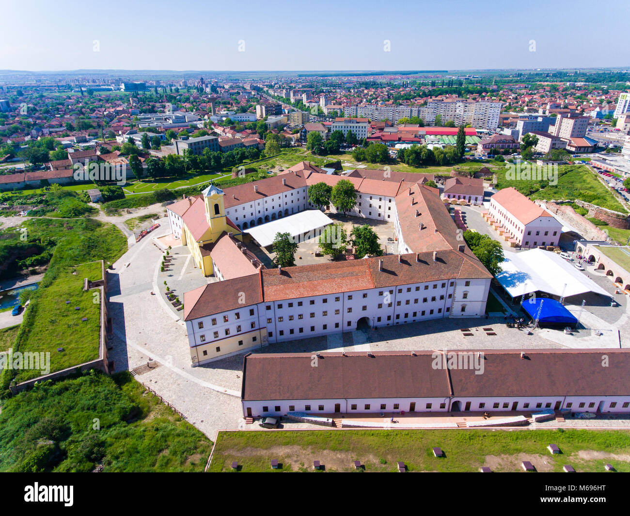 Aerial view of Oradea Fortress (Nagyvarad Stock Photo - Alamy