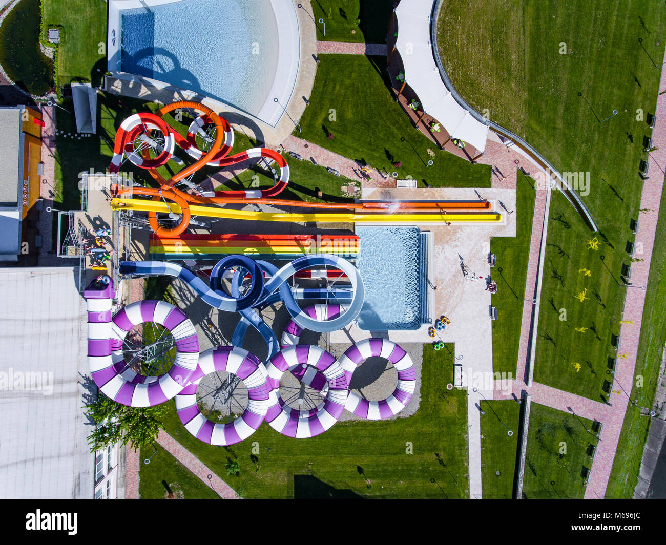 Water slides from above Stock Photo - Alamy