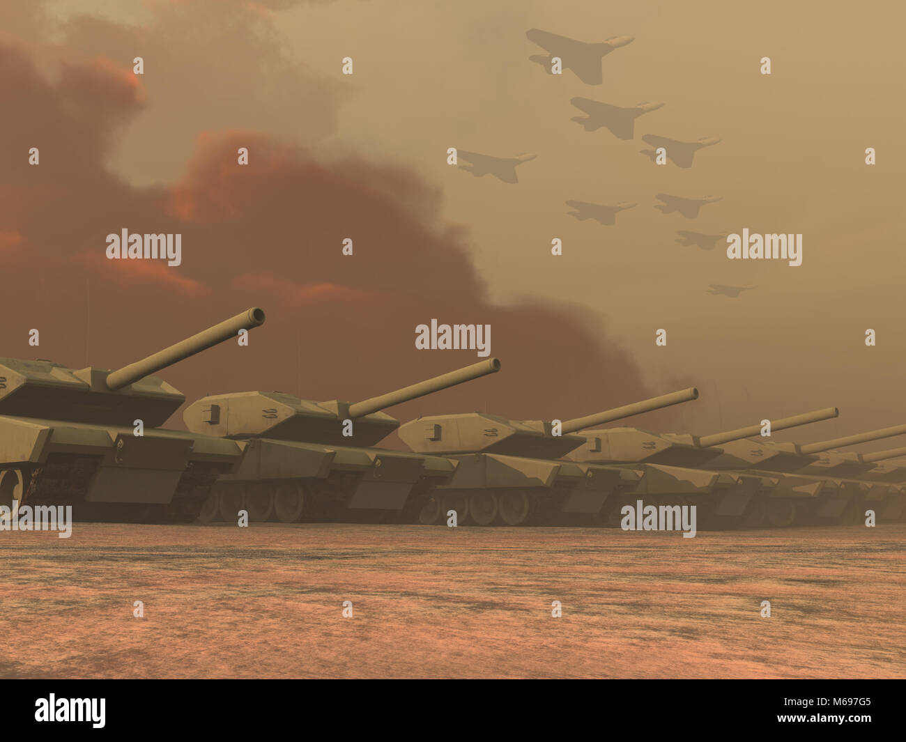 Battle tanks and planes Stock Photo - Alamy