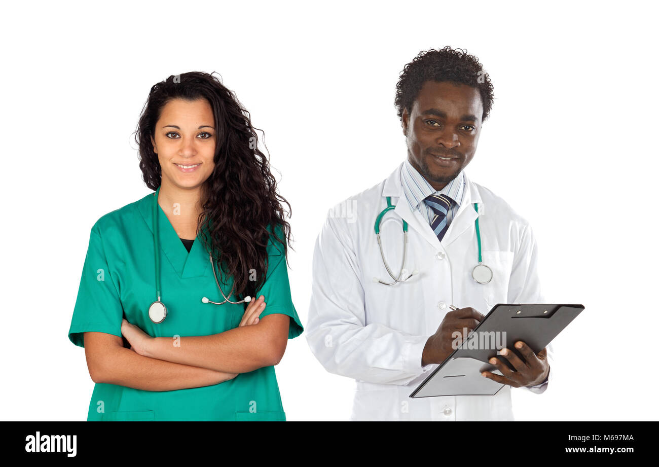 Health professionals isolated on a white background Stock Photo - Alamy