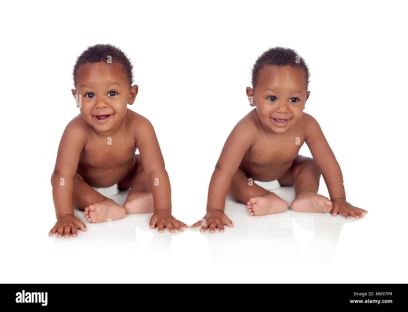 African twin brothers isolated on a white background Stock Photo - Alamy