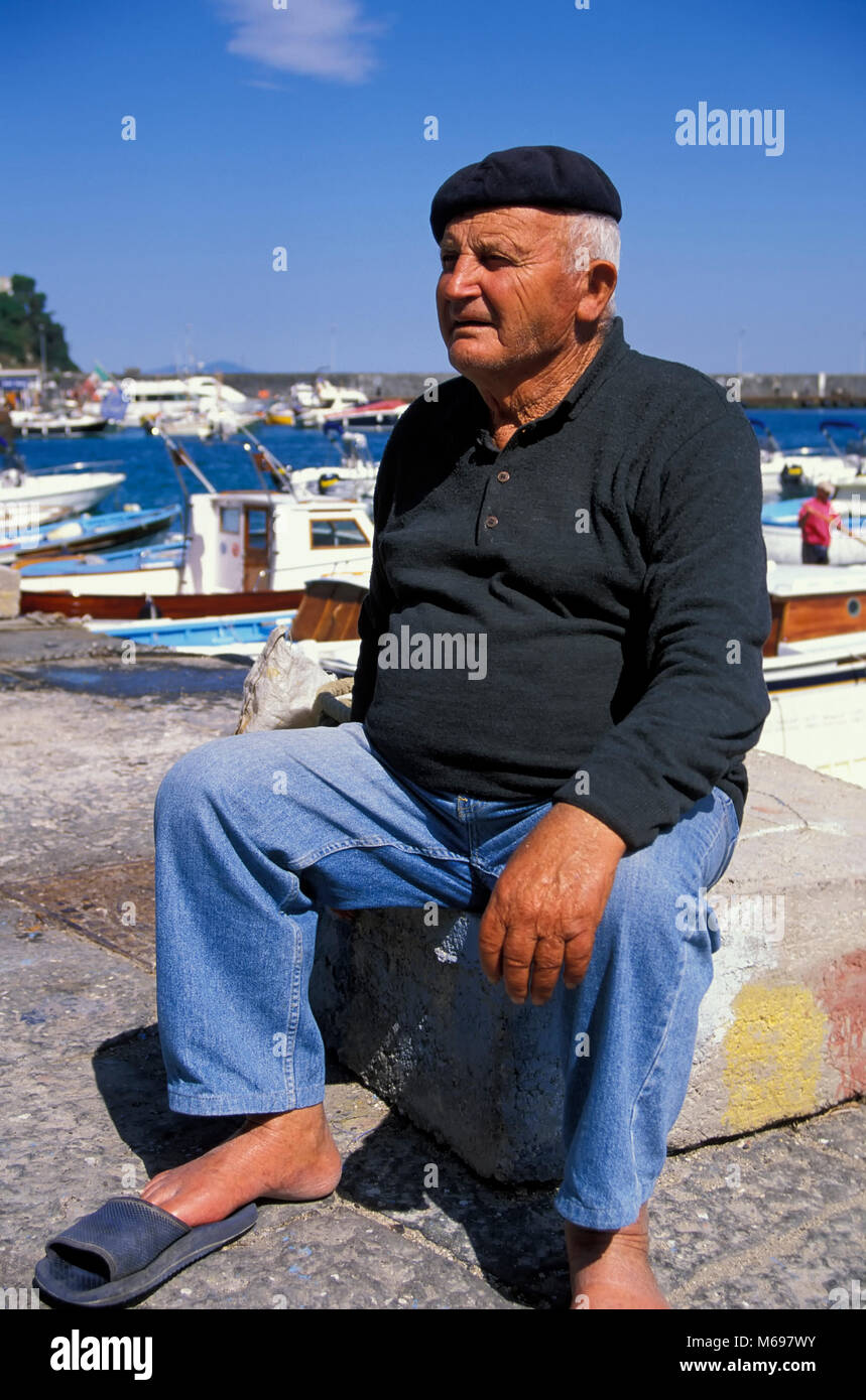 Fisherman in Marina Grande, Capri island, Italy, Europe Stock Photo - Alamy