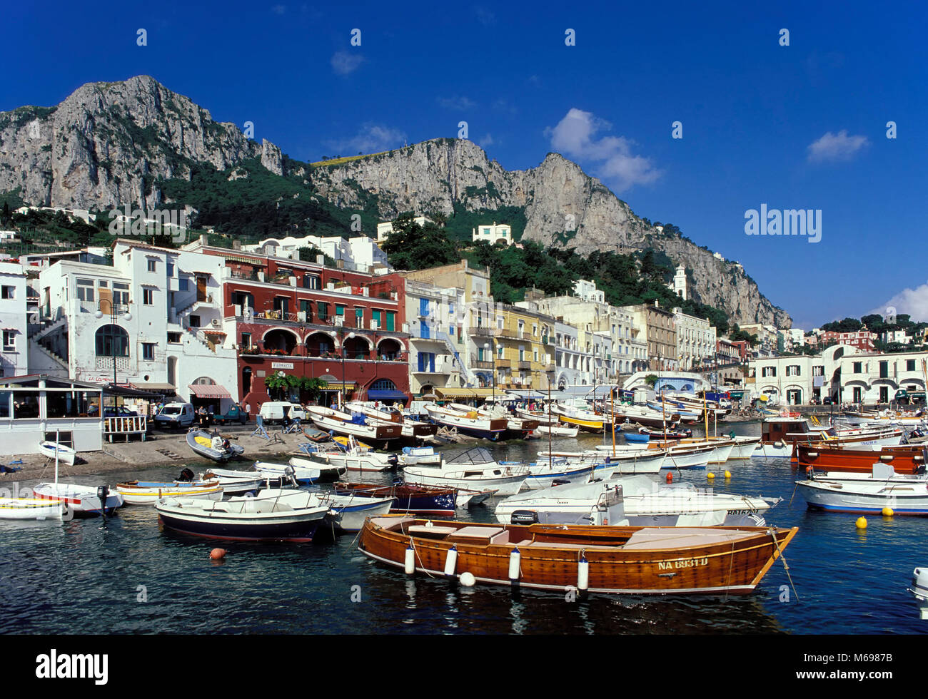 Boats in the harbour Marina Grande, Capri island, Italy, Europe Stock ...