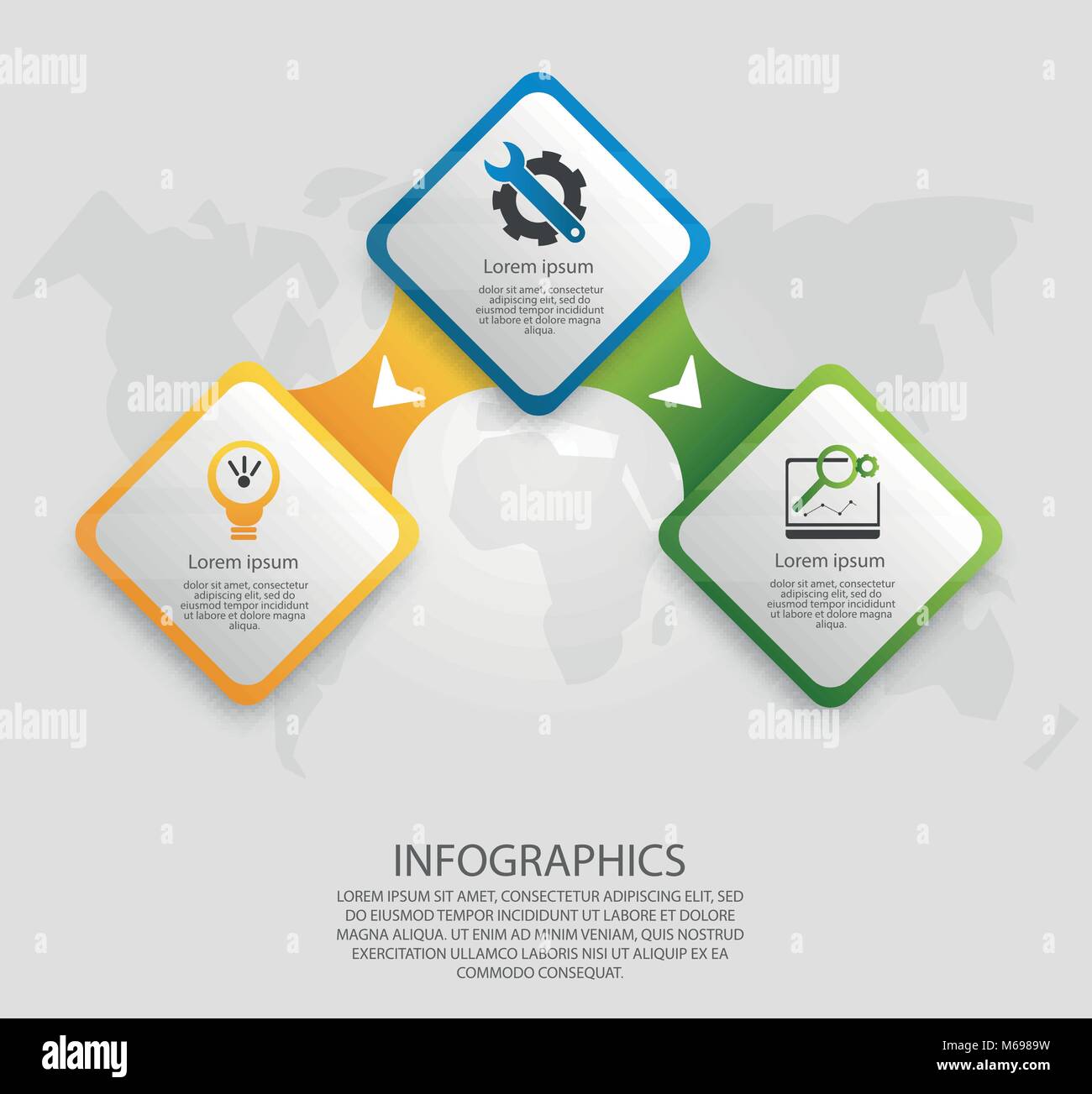 Modern vector illustration 3d. Template infographics with three ...