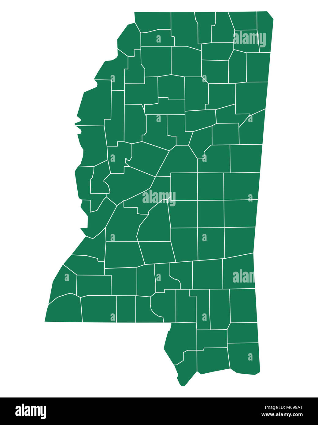 Map of Mississippi Stock Photo - Alamy