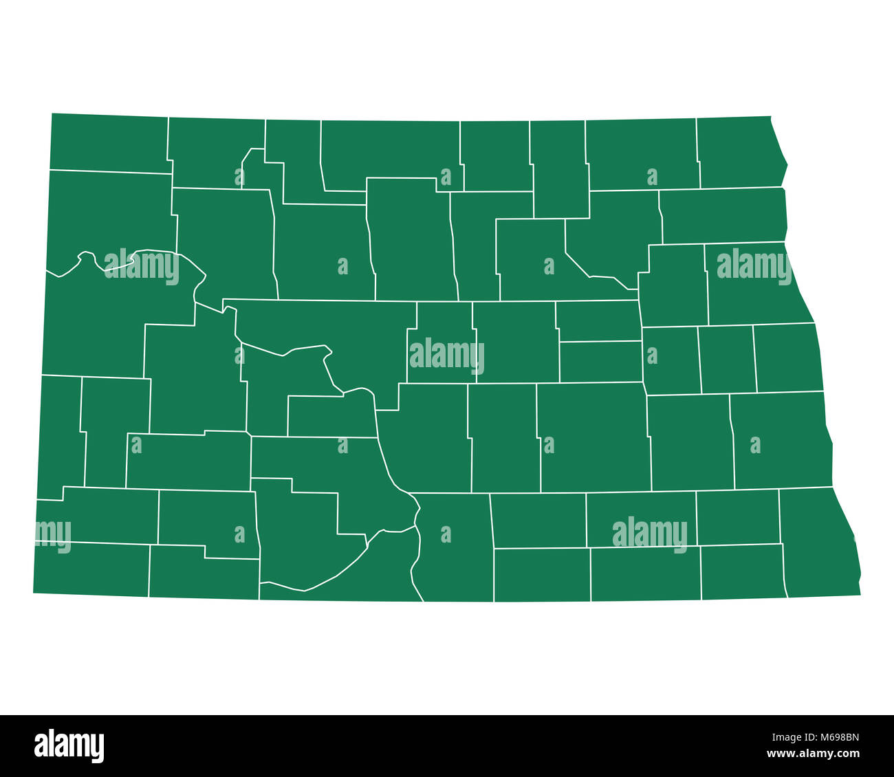 Map of North Dakota Stock Photo - Alamy