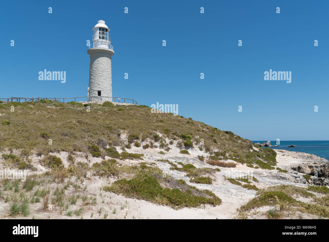 Bathurst Lighthouse on Rottnest Island, Western Australia Stock Photo ...