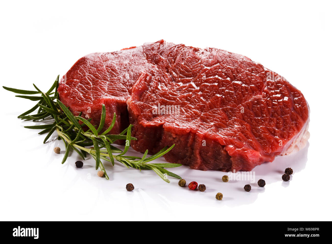 Fresh raw beef on white background Stock Photo - Alamy
