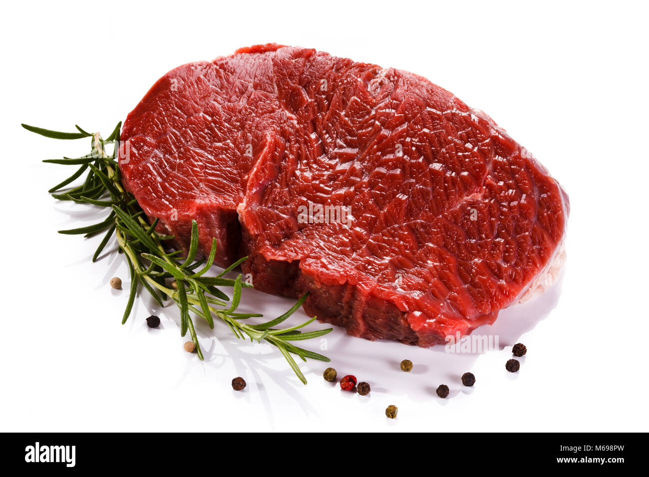 Fresh raw beef on white background Stock Photo - Alamy