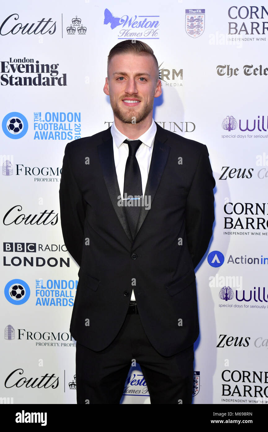 Daniel Bentley arriving for the 2018 London football Awards at ...