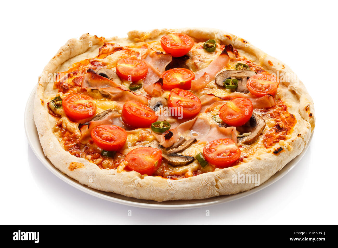 Pizza on white background Stock Photo - Alamy