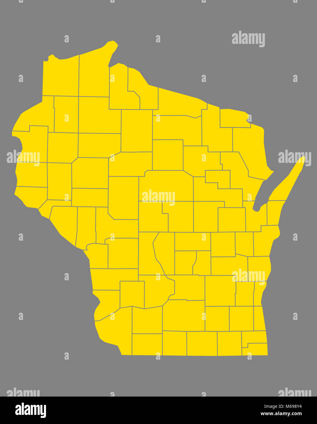 Map of Wisconsin Stock Photo - Alamy