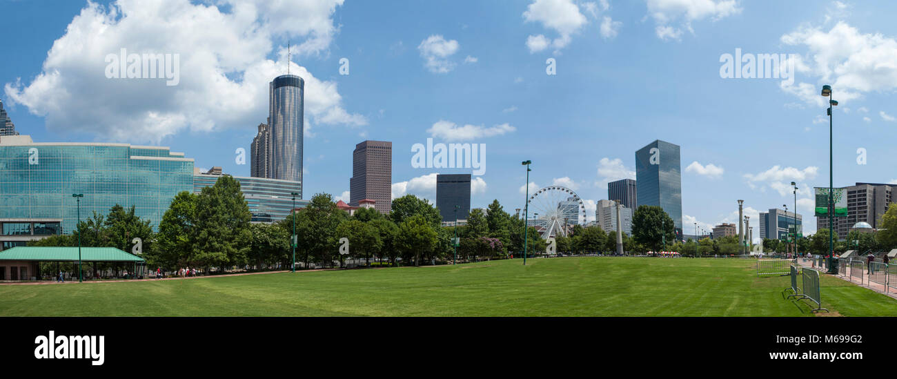 180 degree panorama of Centennial Olympic Park in Atlanta, Georgia ...