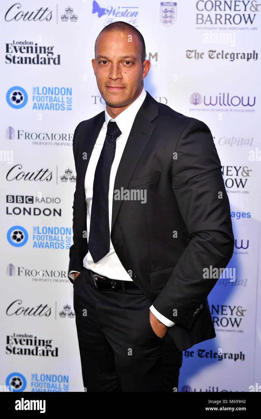 Bobby Zamora arriving for the 2018 London football Awards at Battersea ...
