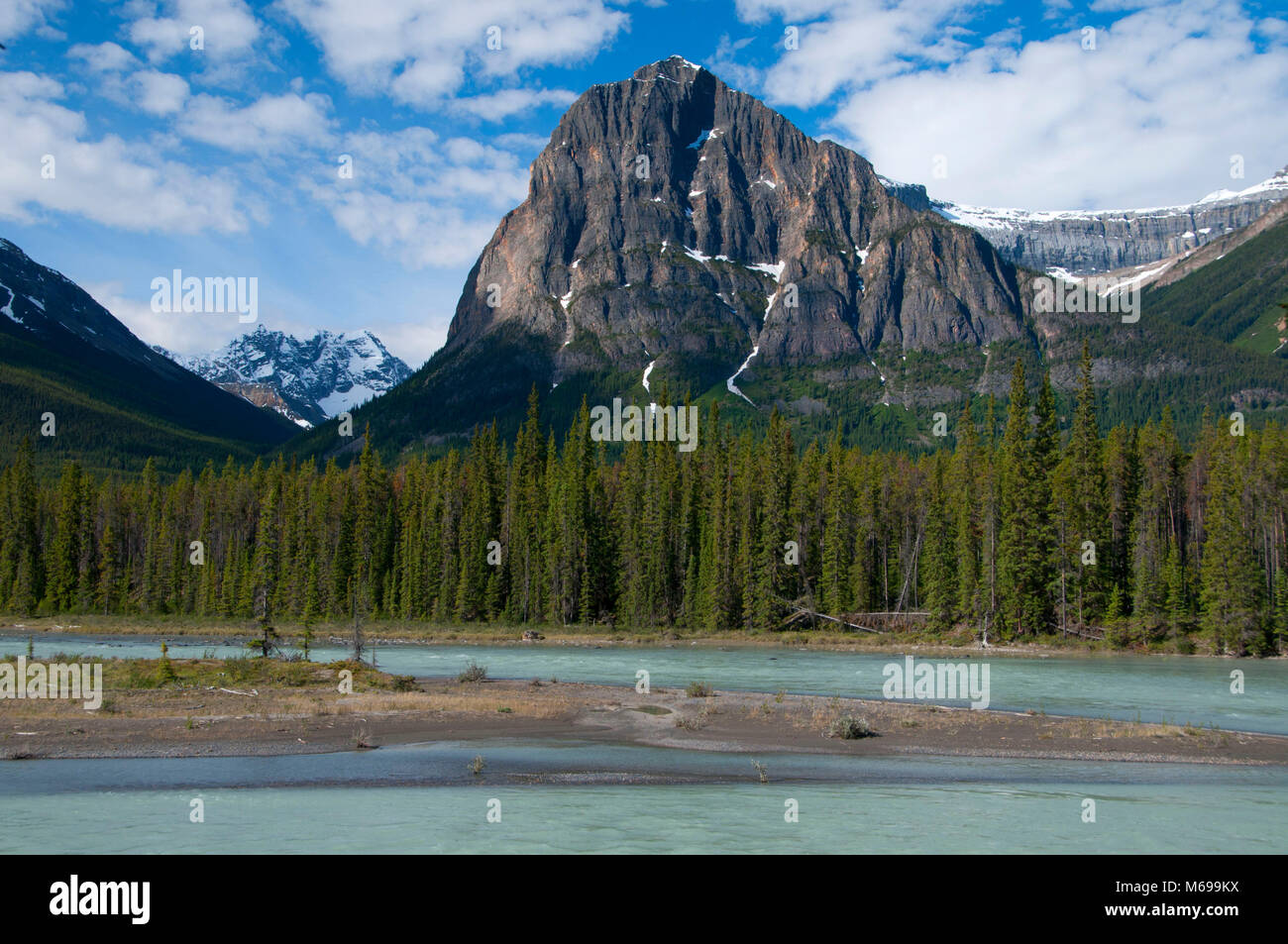 Athabasca River to Mount Fryatt, Jasper National Park, Alberta, Canada ...