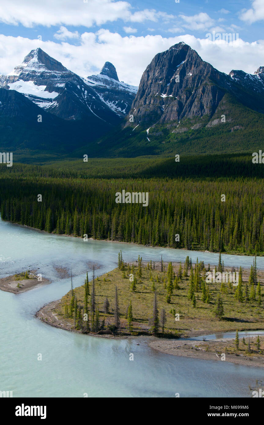 Athabasca River to Mount Fryatt, Jasper National Park, Alberta, Canada ...