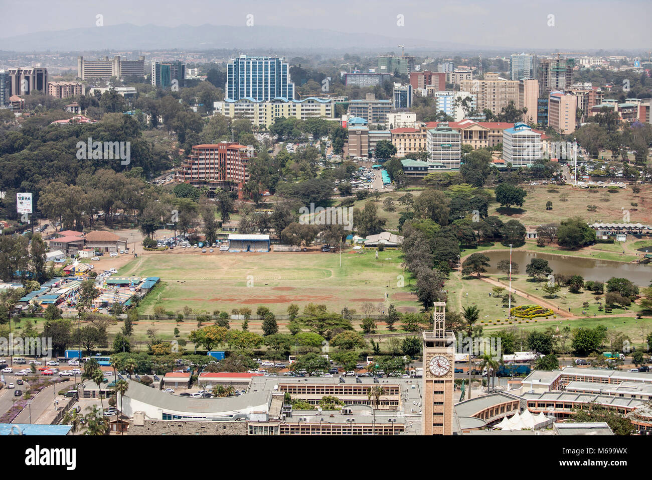 Aerial view of downtown Nairobi, Kenya and Uhuru Park Stock Photo - Alamy