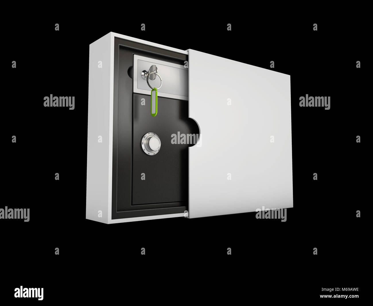 3d Illustration of Safe lock code safety box bank, isolated black Stock ...