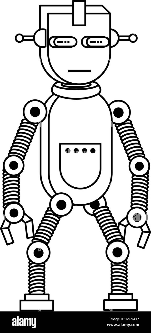 Funny robot cartoon Stock Vector Image & Art - Alamy