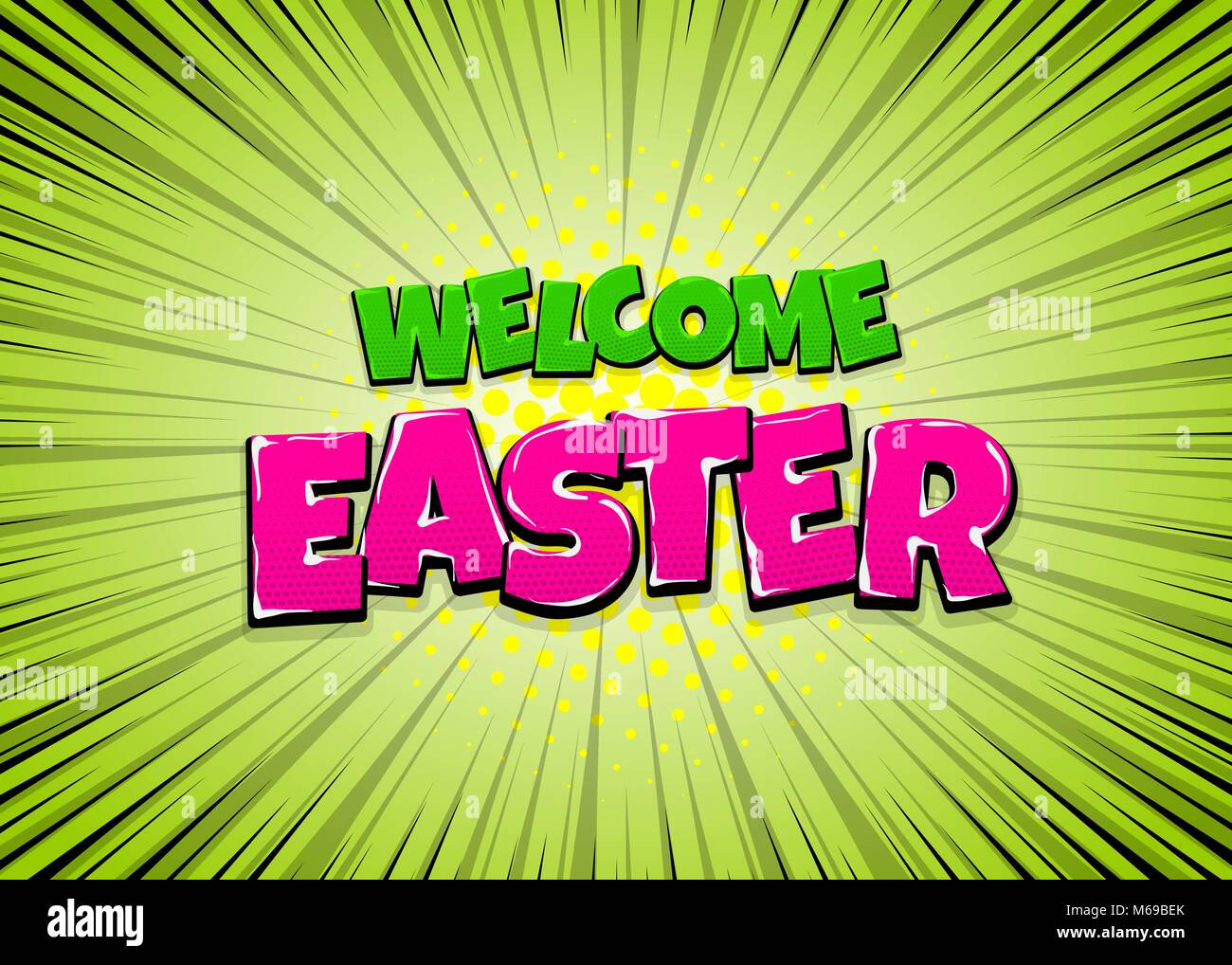 Happy Easter comic text pop art vintage poster Stock Vector Image & Art ...