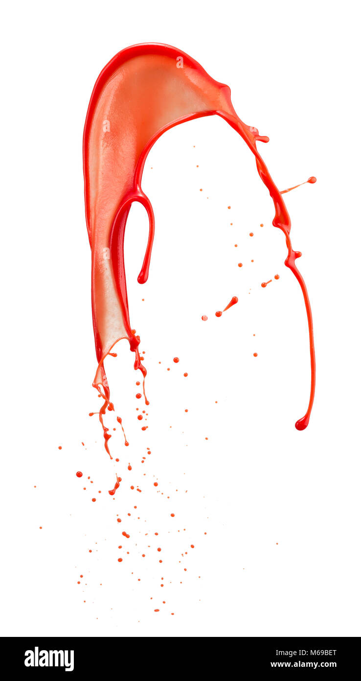 red juice splash isolated on white background Stock Photo - Alamy