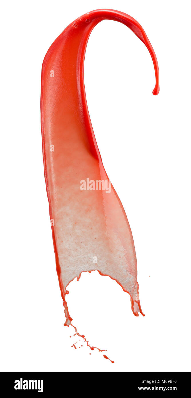 red juice splash isolated on white background Stock Photo - Alamy
