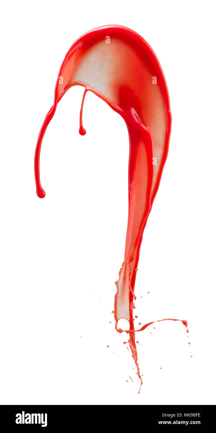 red juice splash isolated on white background Stock Photo - Alamy