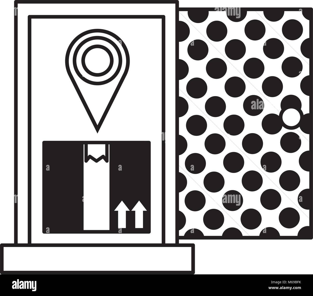 filling texture door with box package nd location symbol Stock Vector ...