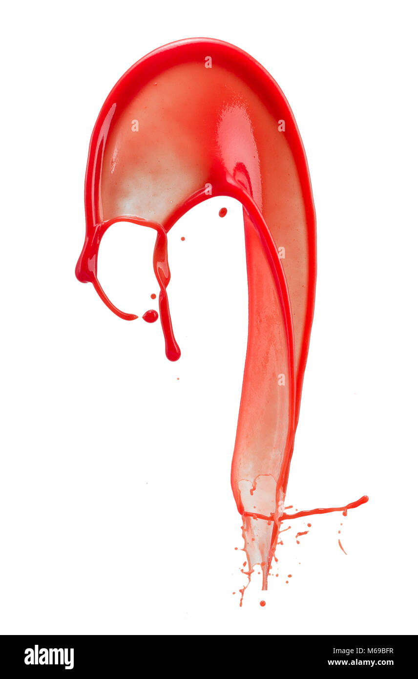 red juice splash isolated on white background Stock Photo - Alamy