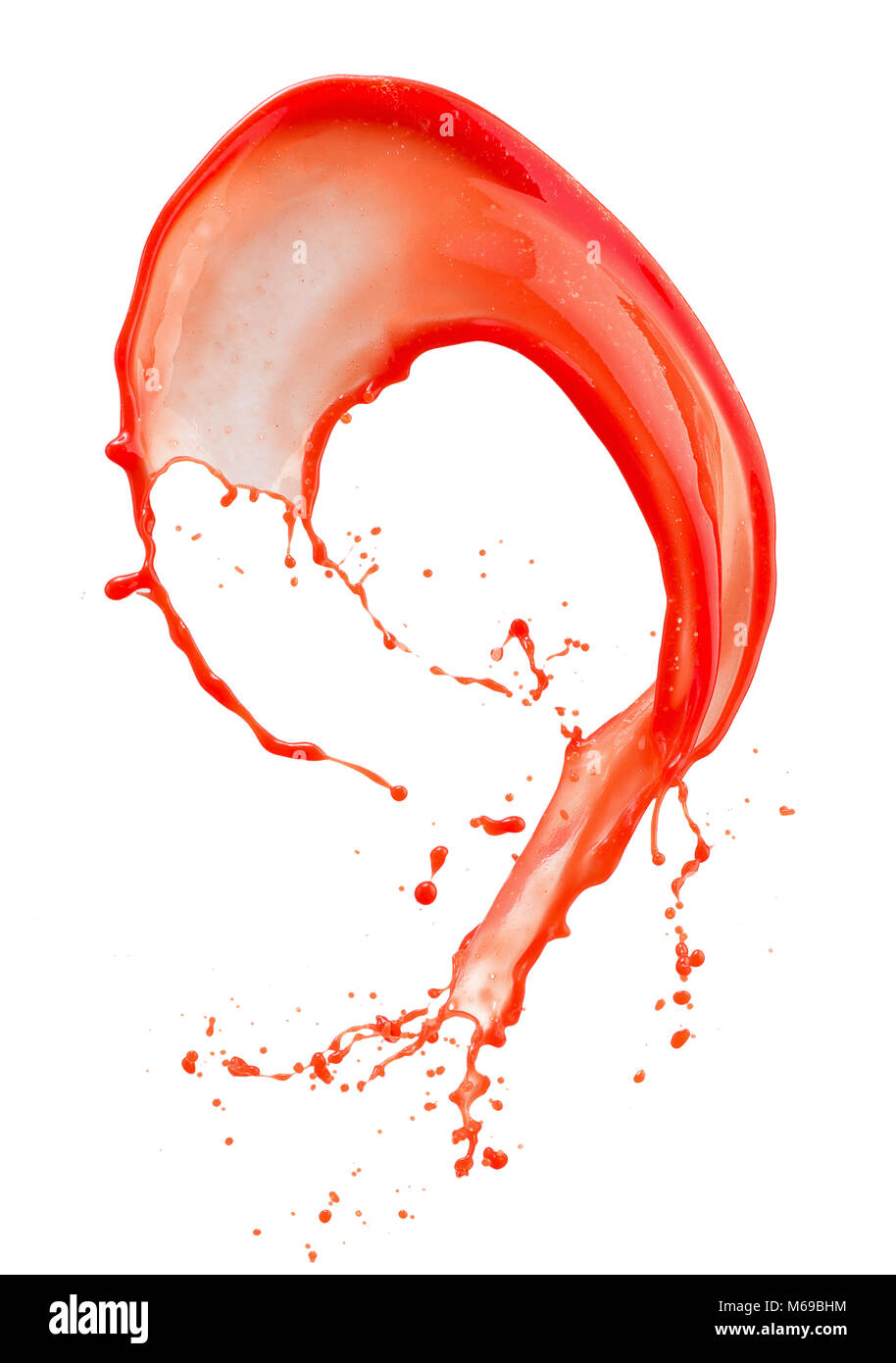 red juice splash isolated on white background Stock Photo - Alamy